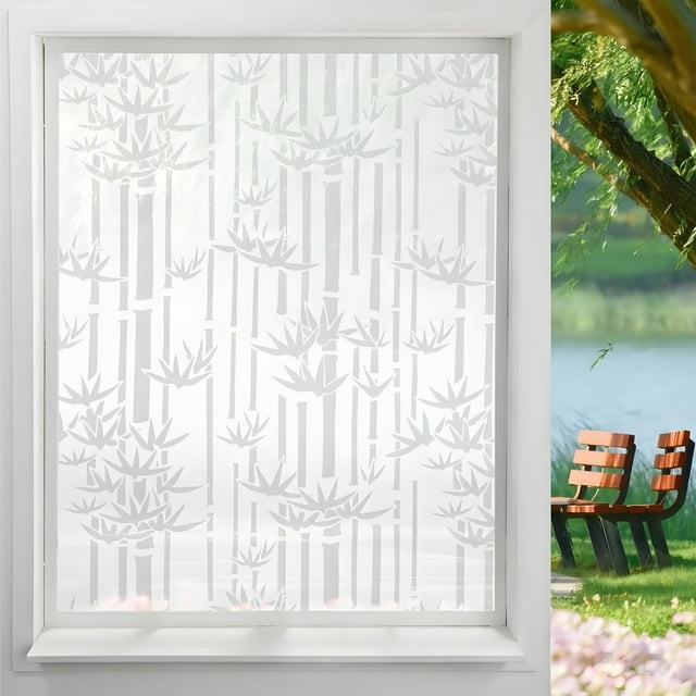 AIWFL Window Privacy Film Covering, 3 x 16.4 ft (49 sq.ft) Glue-free ...