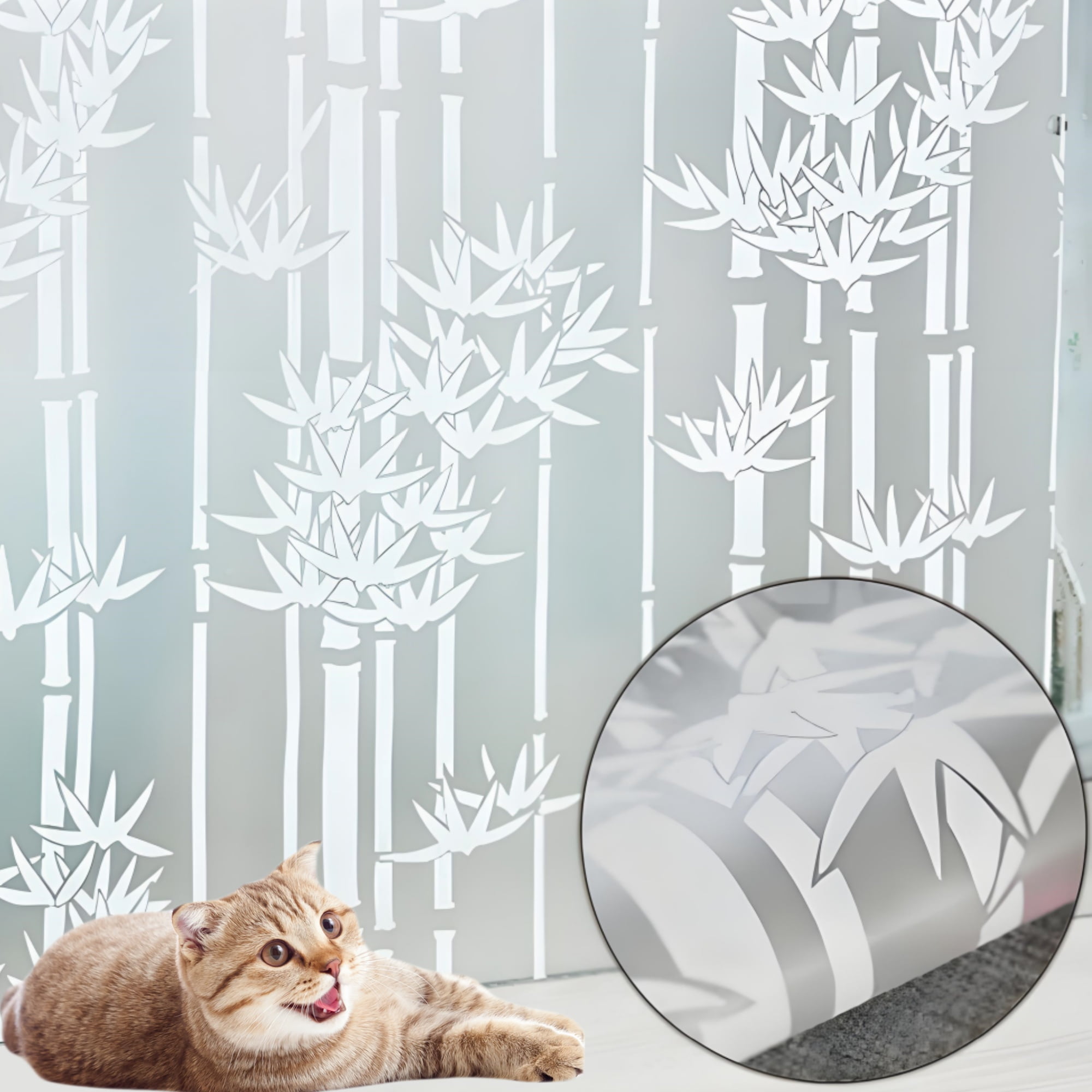 AIWFL Window Privacy Film Covering, 3 x 16.4 ft (49 sq.ft) Glue-free ...