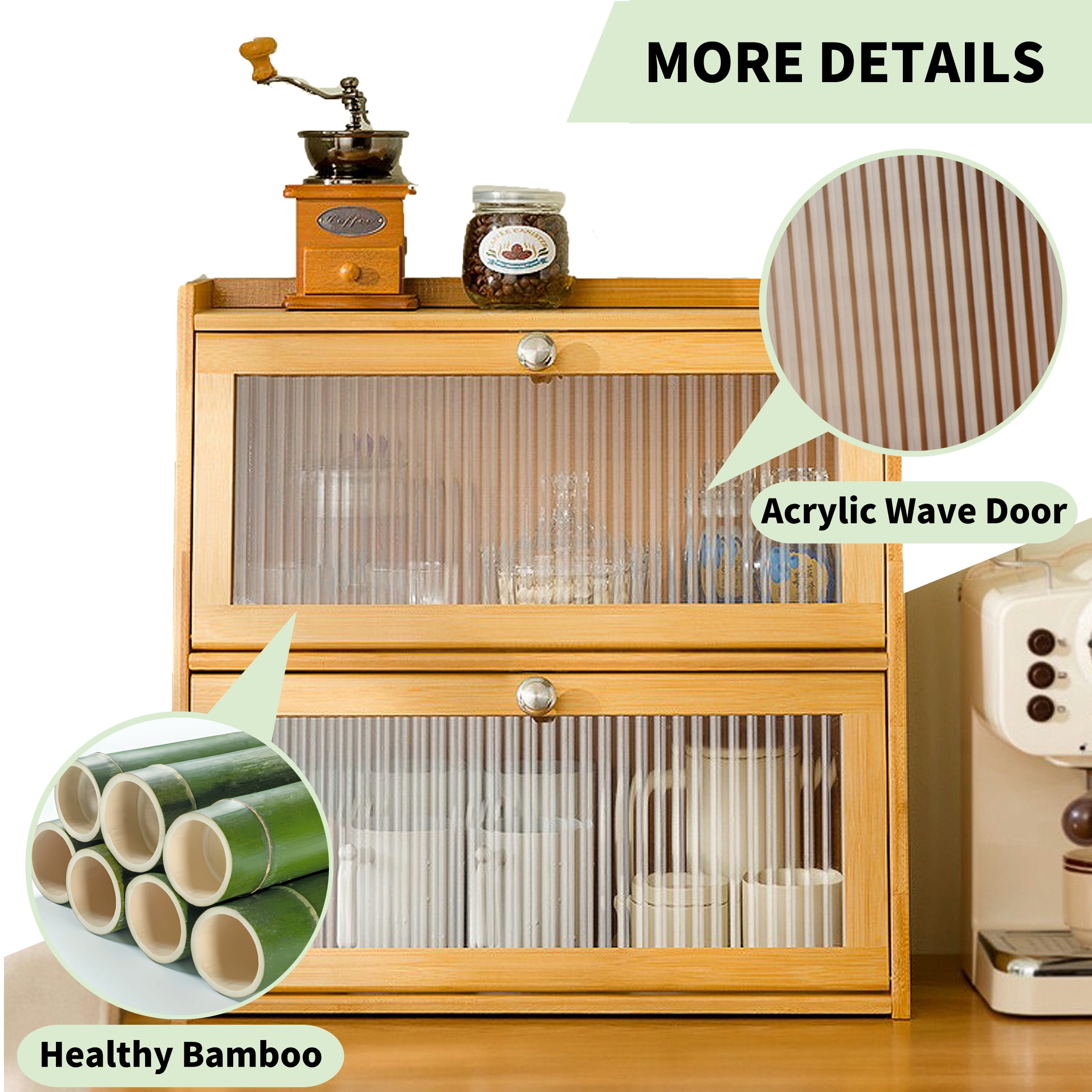 AIWFL 3-Layer Bamboo Bread Box, Large Storage Box for Bakery Products ...