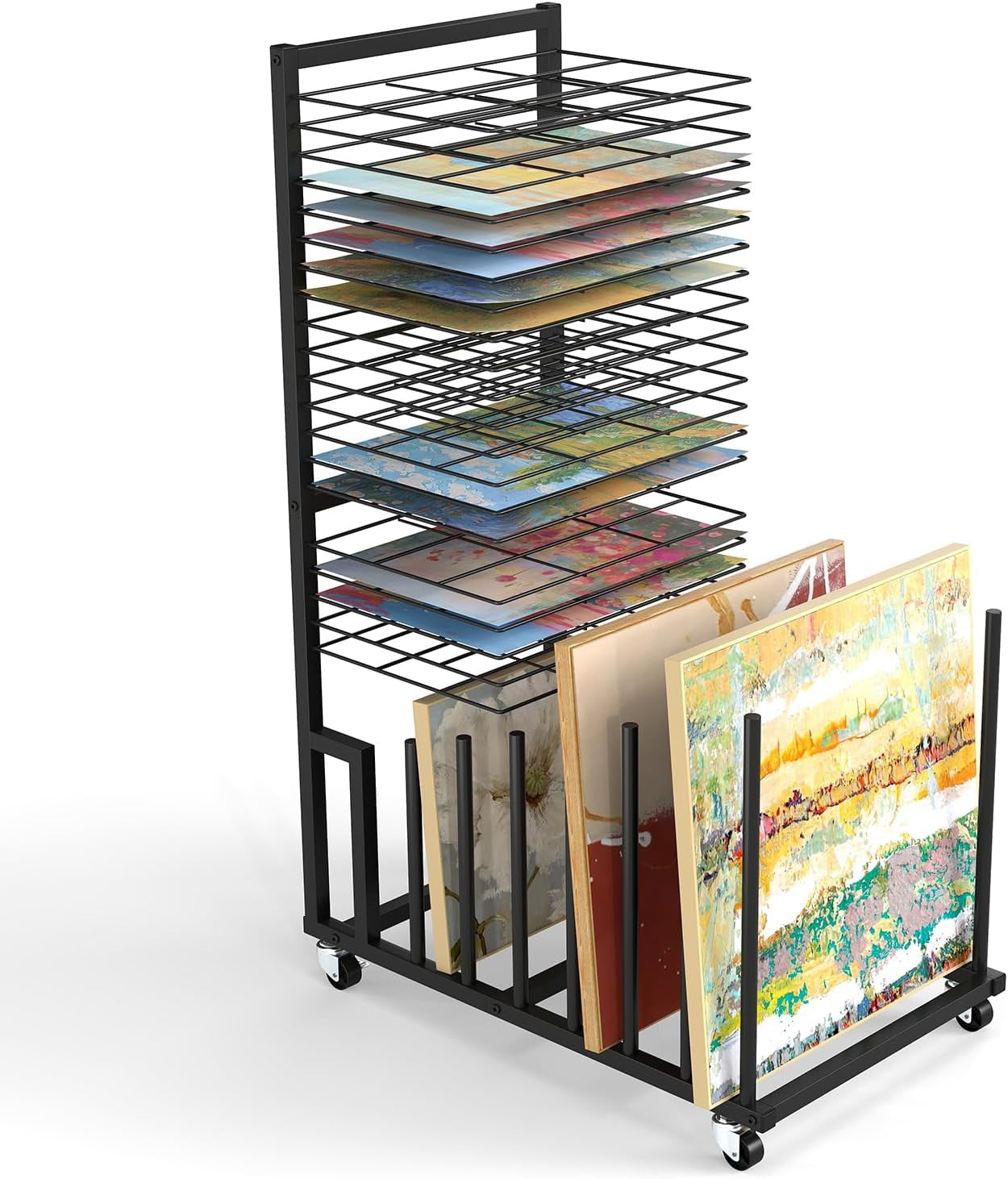 AIWFL Metal Art Drying Rack with 20 Removable Shelves For Classroom ...