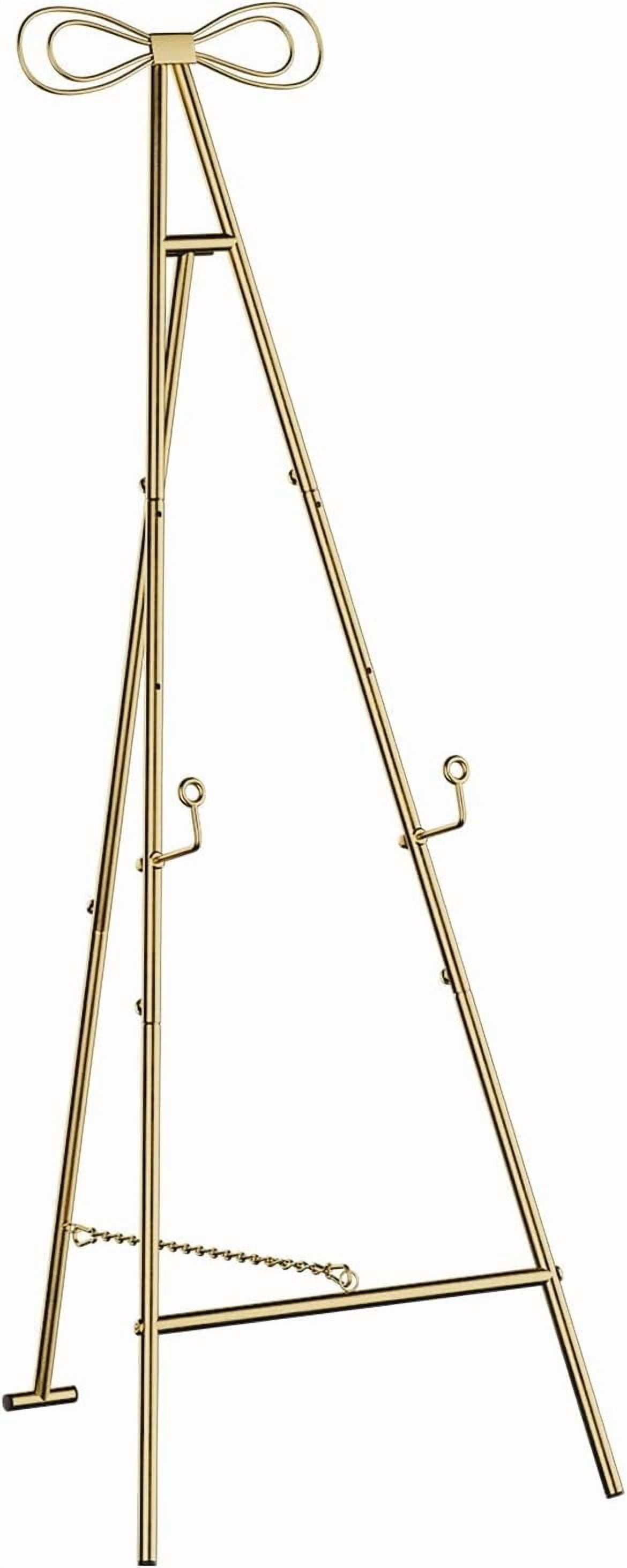 AIWFL Metal Easel Stand, Gold Easel Stand for Sign with Bow Top High ...
