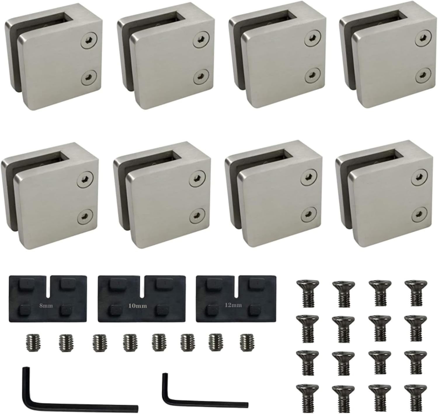 AIWFL Stainless Steel 316 Glass Clamp, 8 PCS 8-12mm Adjustable Glass ...