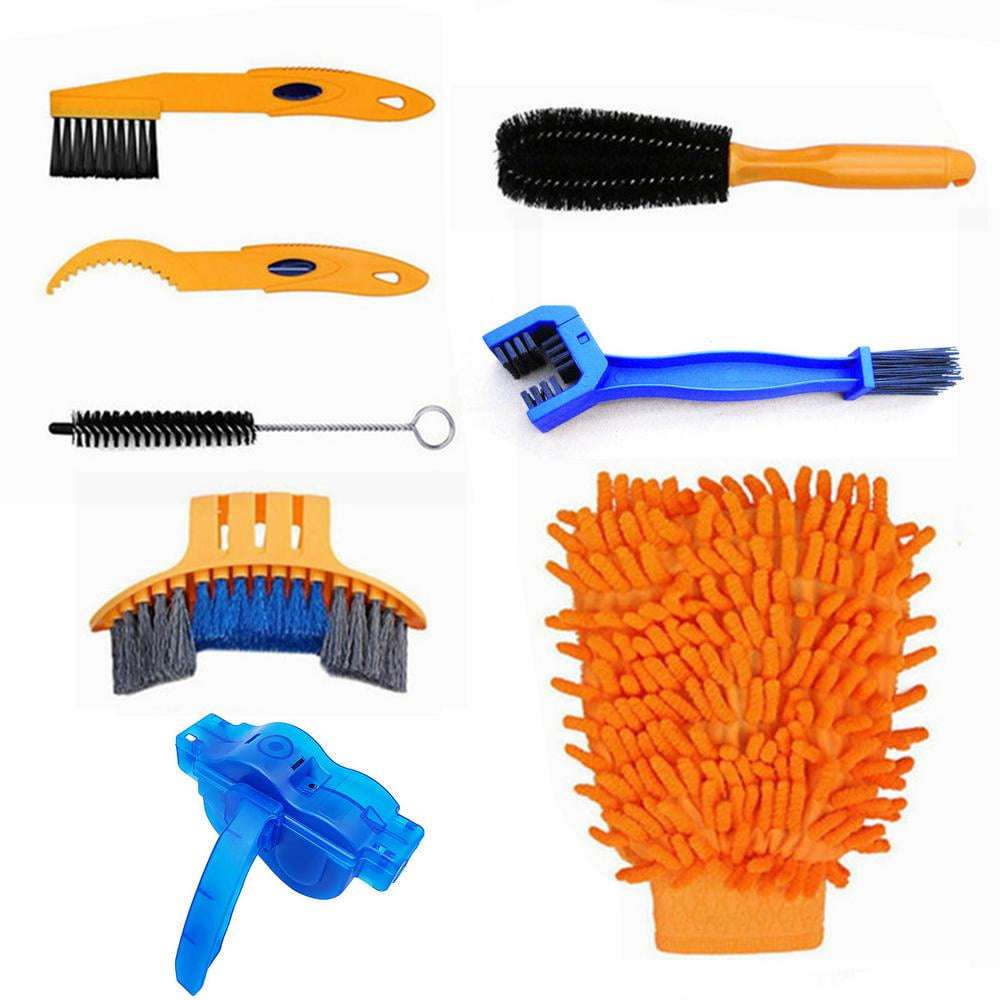 AIXING Chain Cleaning Kit Bicycle Chain Cleaning Brush Tool Set 8 ...