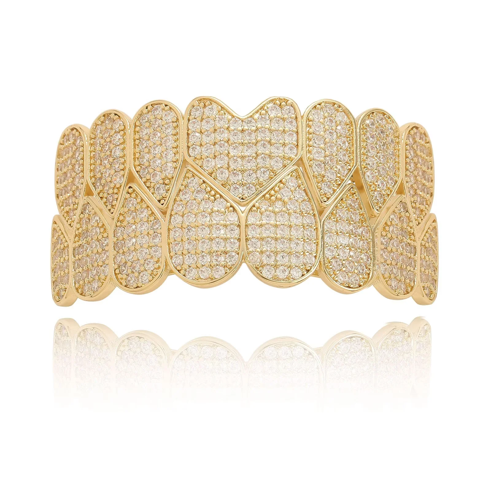 AIXZETHY Hip Hop Iced Out Diamond Teeth Grillz for Men Women 18K Gold ...