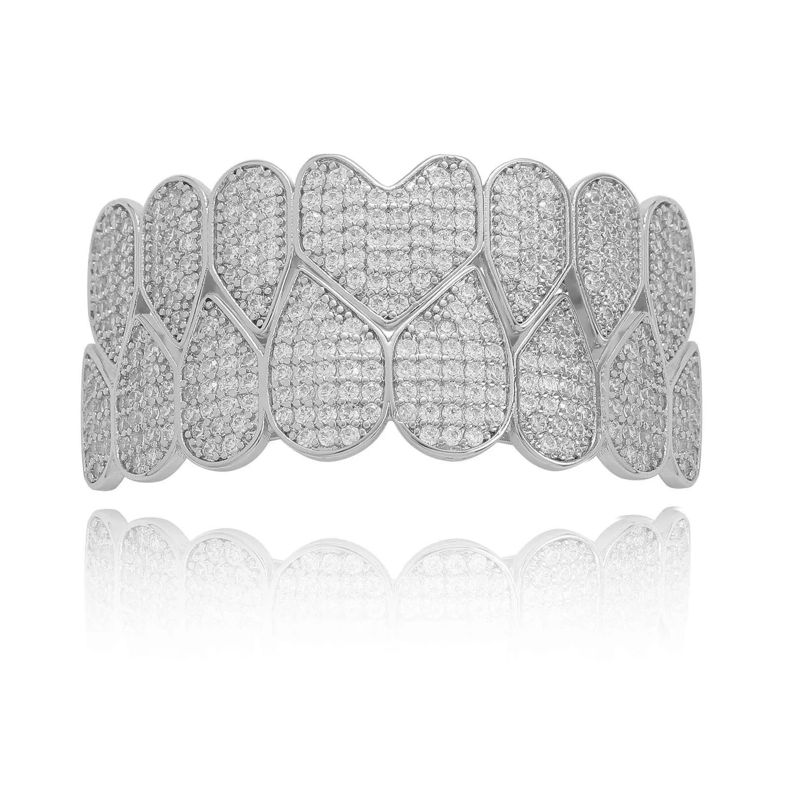 AIXZETHY Hip Hop Iced Out Diamond Teeth Grillz for Men Women 18K Gold ...