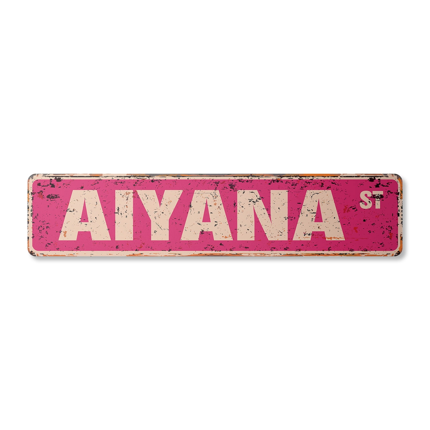 AIYANA Vintage Plastic Street Sign Childrens Name Room Sign | Indoor ...