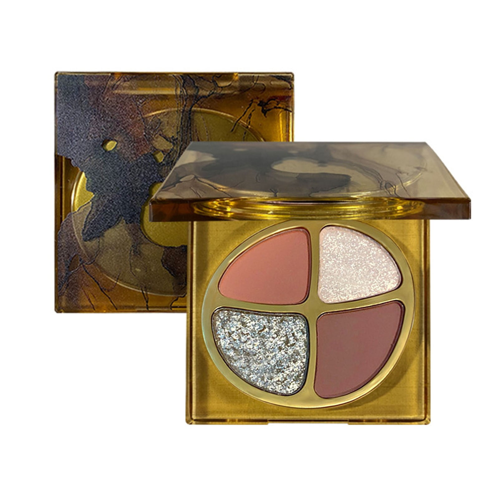 AIYUQ.U Four Color Eyeshadow Amber Eyeshadow Pearl Big Earth Color Ink ...