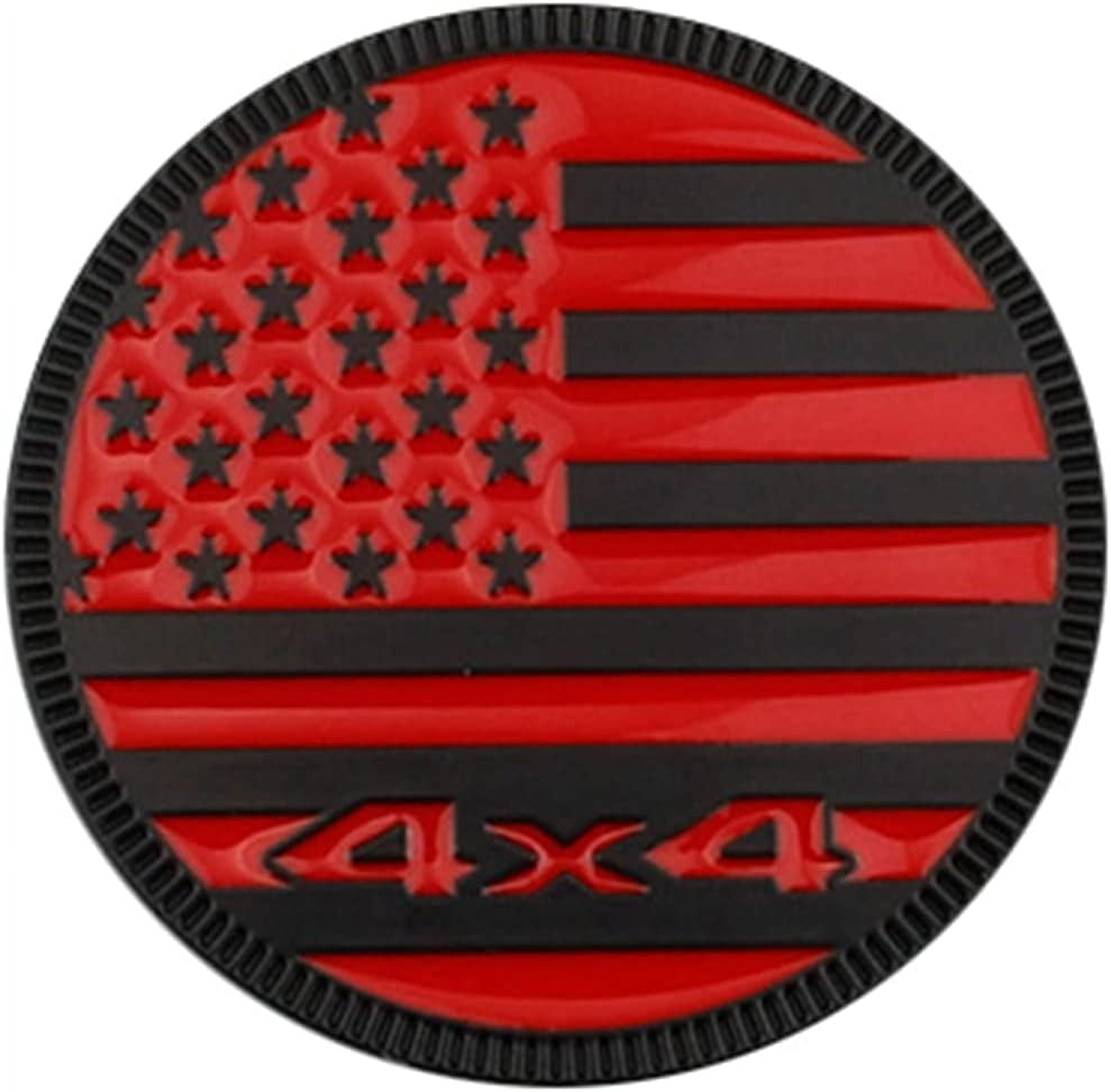 AIZHIWENG 4x4 Emblem, Black Red Round American Flag Badge - Walmart.com