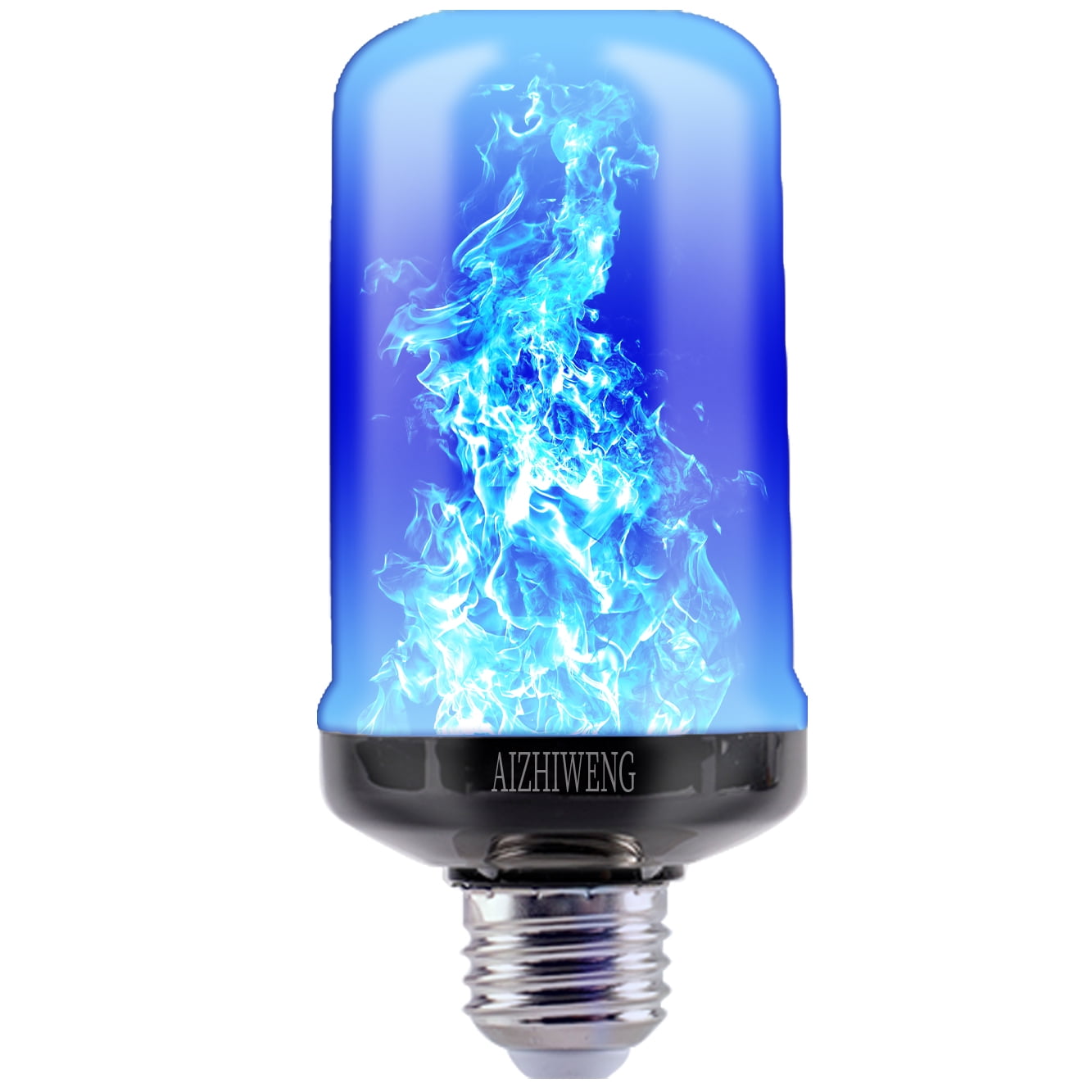 AIZHIWENG LED Flame Effect Light Bulbs Blue, 6watts A19 Decorative E26 ...