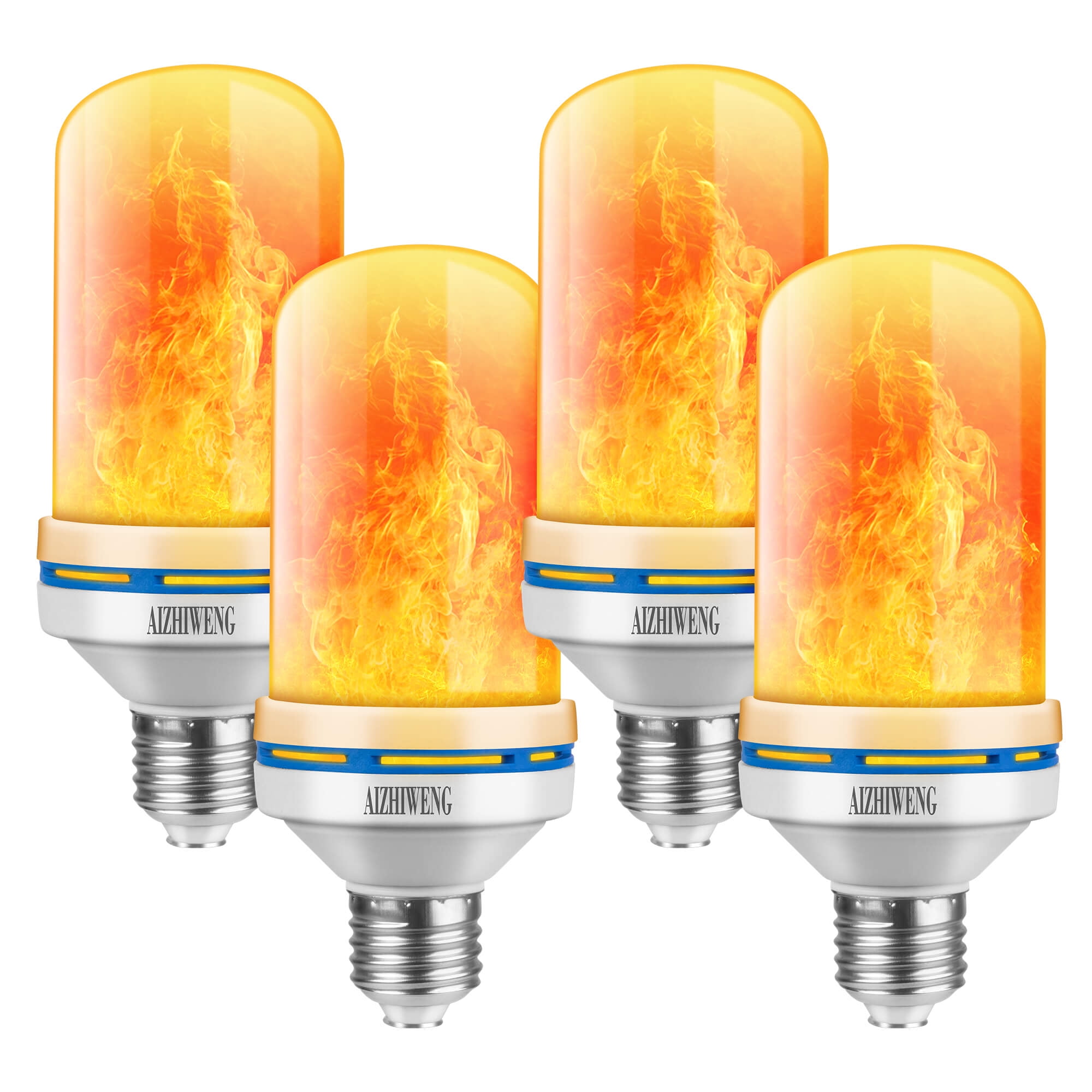 AIZHIWENG 5W A19 LED Flame Effect Light Bulb, Warm, Non-Dimmable, E26 ...