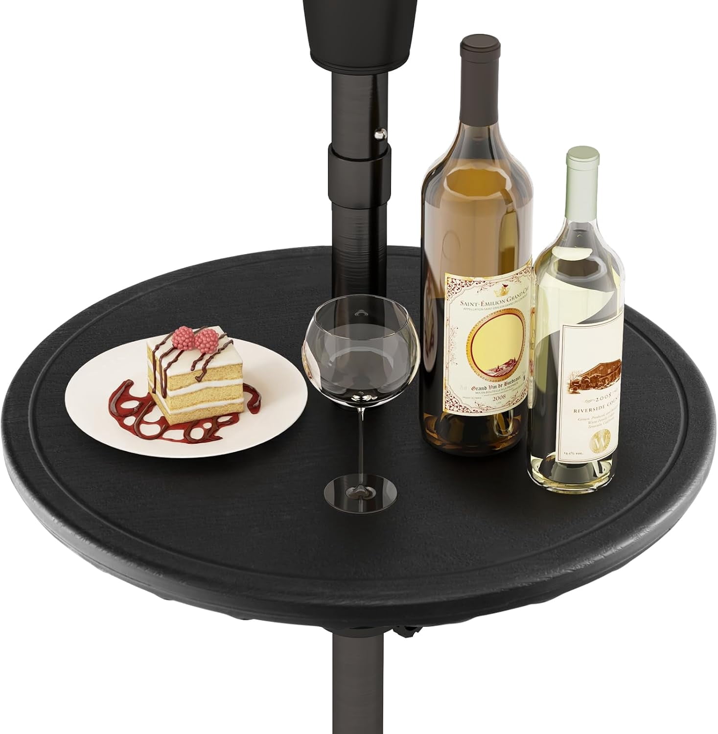 AIZYT 20” Outdoor Adjustable Umbrella Table, Round Umbrella Table Tray ...