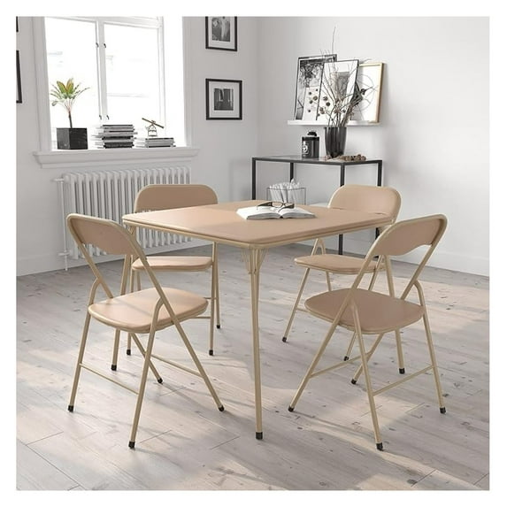 AIZYT 5-Piece Multipurpose Folding Card Table and Chairs Set for 4 ...