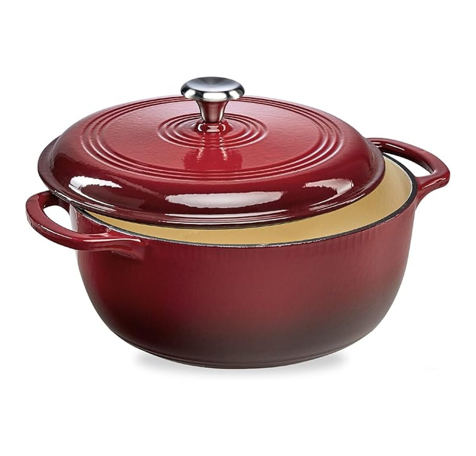 AIZYT 6 Quart Enamel Cast-Iron Round Dutch Oven, Family Style Heavy ...