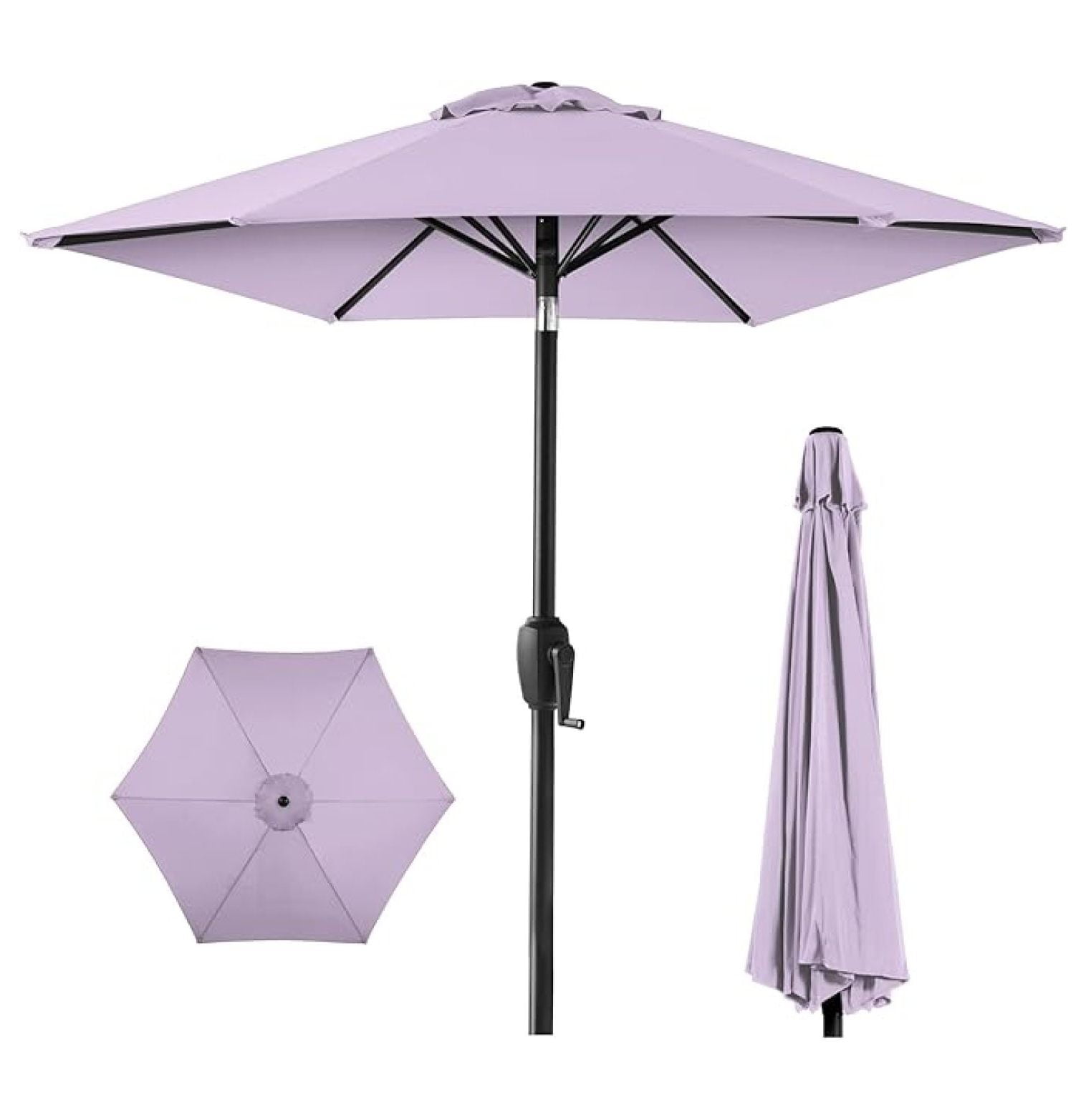AIZYT 7.5ft Heavy-Duty Round Outdoor Market Table Patio Umbrella w ...