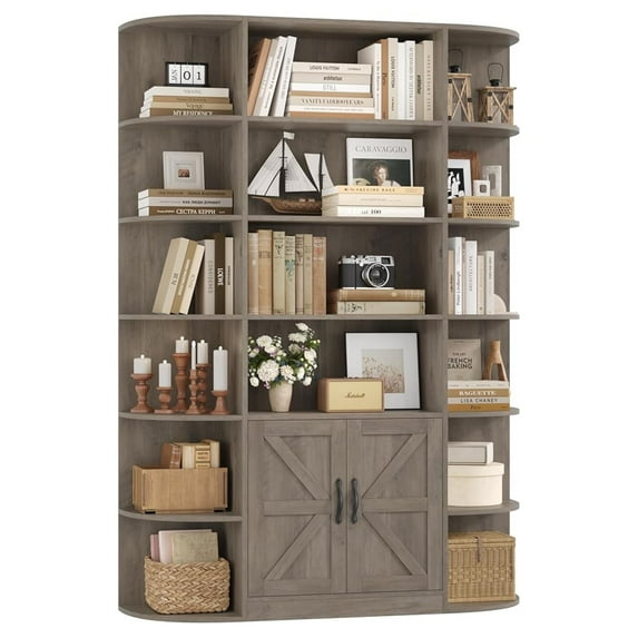 AIZYT 75" Tall Book Shelf and Bookcase, 6 Tier Bookshelf with Storage ...