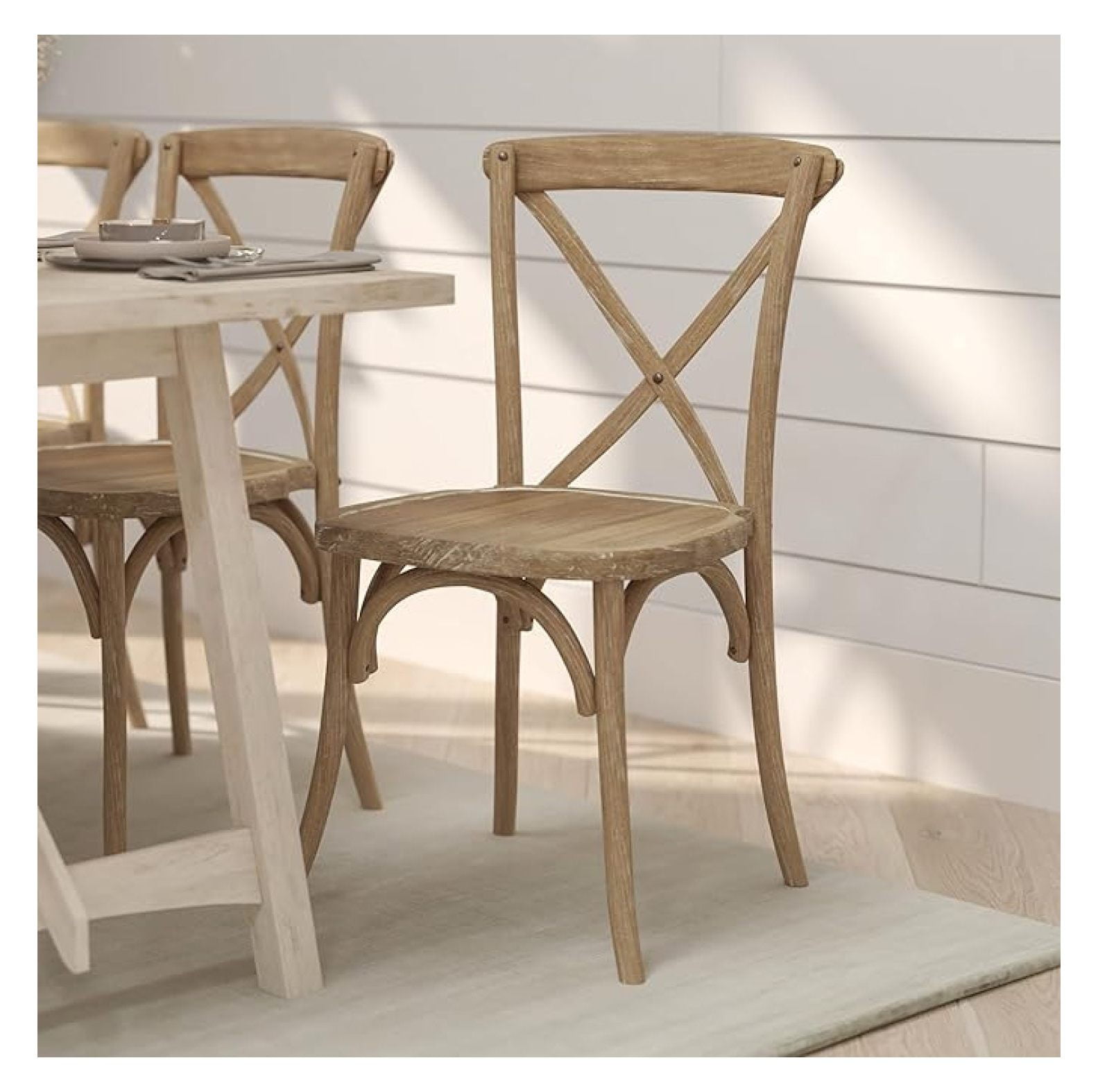AIZYT Bardstown X-Back Bistro Style Wooden Dining Chair for Kitchens ...