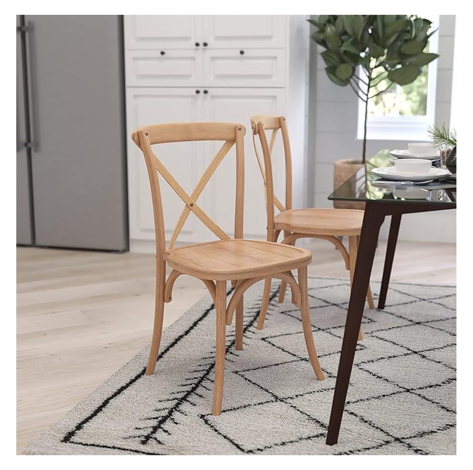 AIZYT Bardstown X-Back Bistro Style Wooden Dining Chair for Kitchens ...