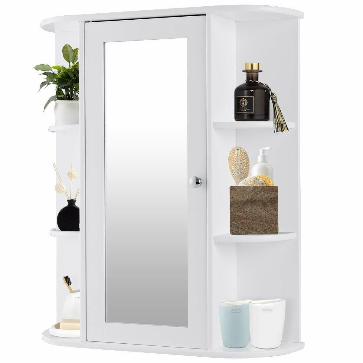 AIZYT Bathroom Cabinet with Mirror Wall Mount Medicine Cabinet with 2 ...