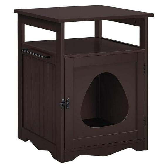 AIZYT Cat Litter Box Enclosure, Pet Side Table with Open Shelf and Vent ...