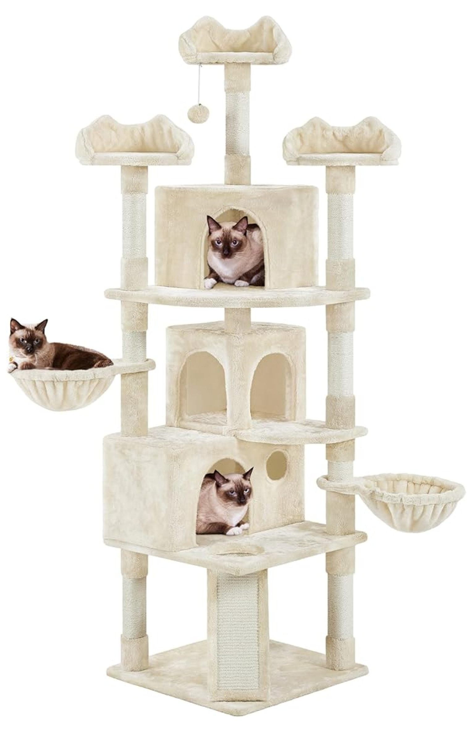 AIZYT Cat Trees for Large Inoor Cats, 76.5'' Extra Big Cat Tower with 3 ...