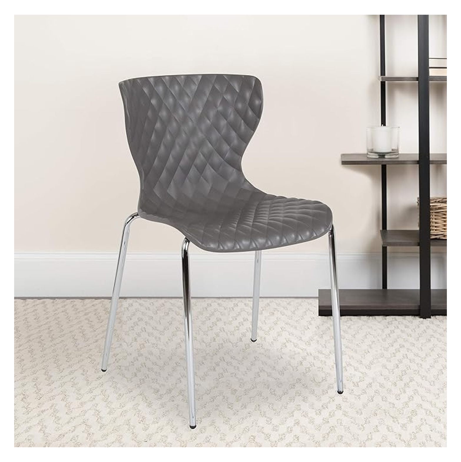 AIZYT Contemporary Design Gray Plastic Stack Chair Modern Stacking ...
