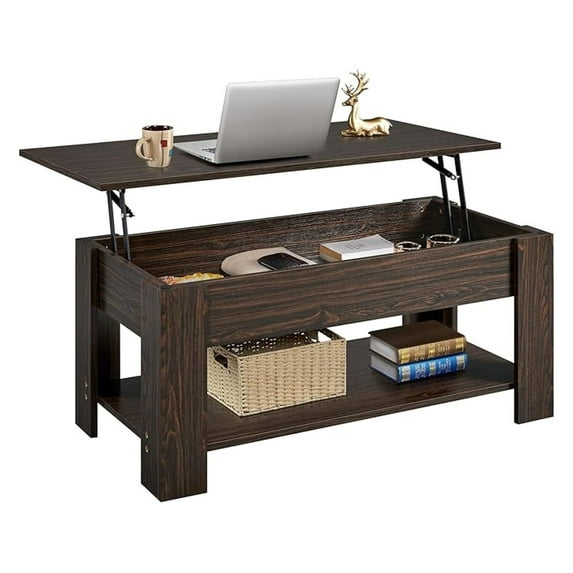 AIZYT Lift Top Coffee Table with Hidden Compartment and Storage Shelf ...