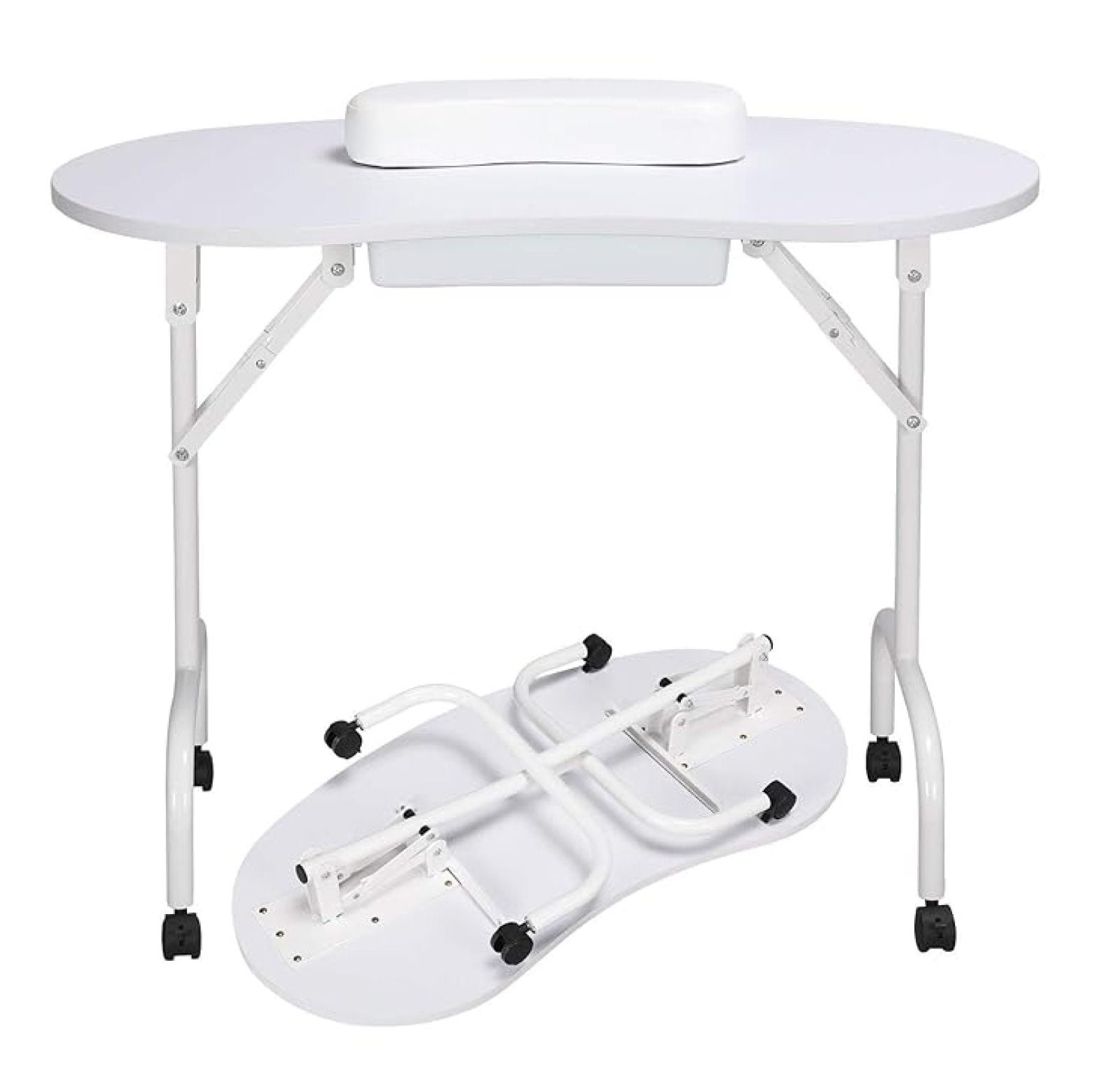 AIZYT Manicure Nail Table Station - Foldable Nail Technician Desk ...