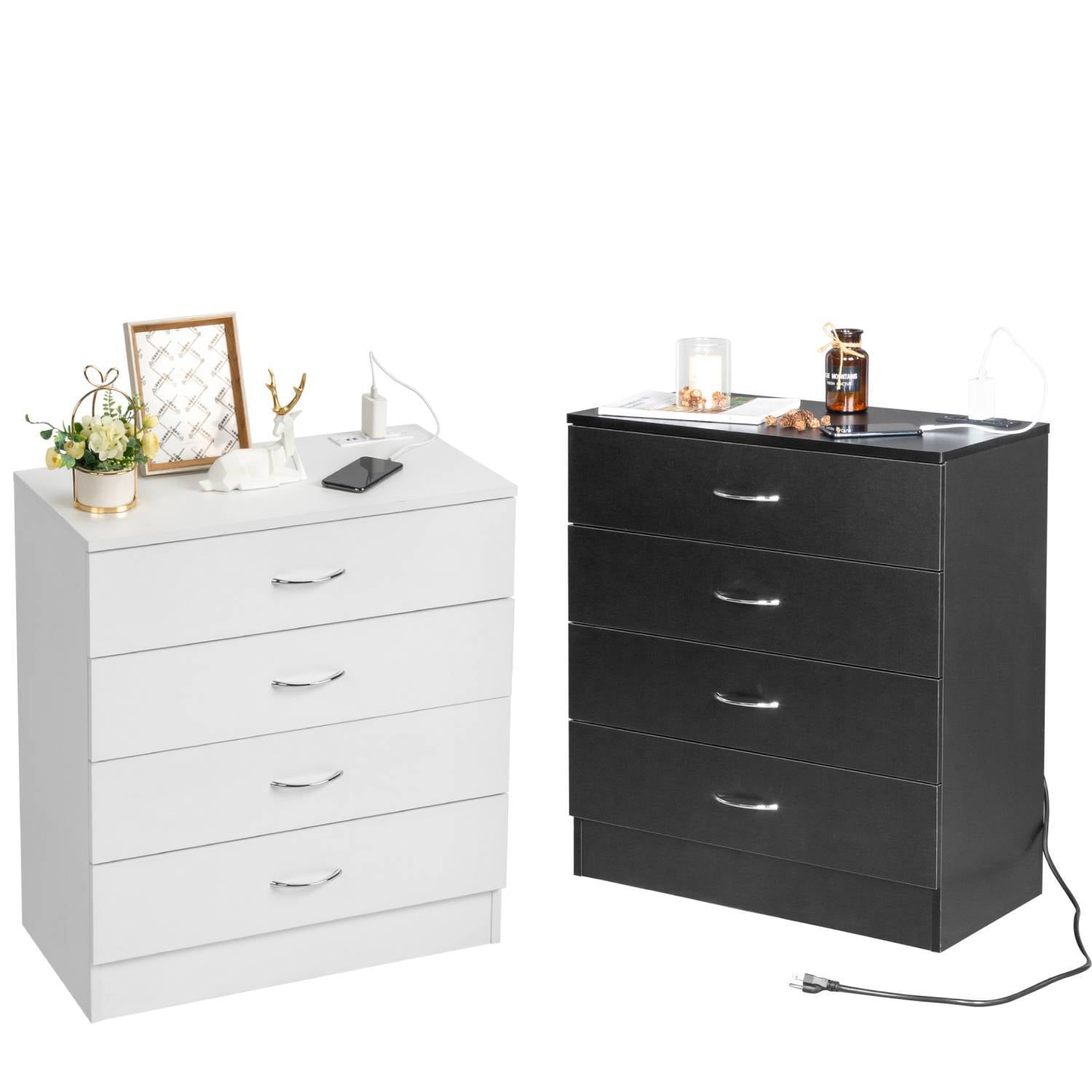 AIZYT Night Stand with Charging Station, Nightstand with USB Ports ...