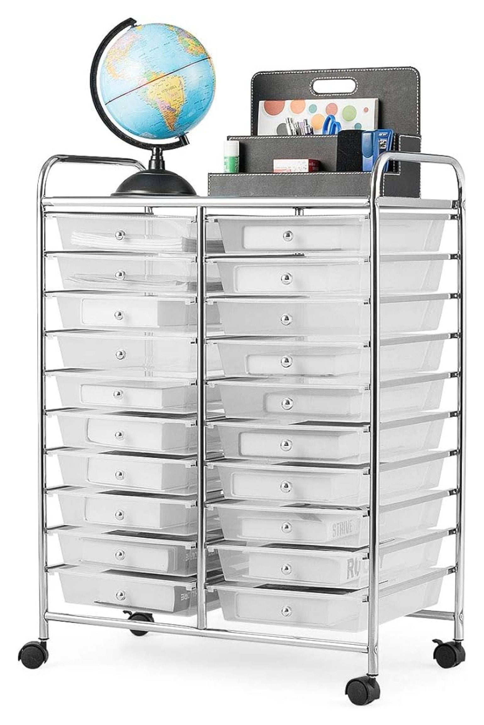 AIZYT Storage Drawer Carts, 20-Drawer Organizer, Utility Cart on Wheels ...
