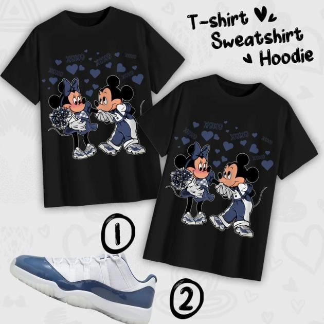 AJ 11 Low Diffused Blue, Mic Min Love, Couple Match Sneaker Streetwear Unisex Comfort Tee T ...