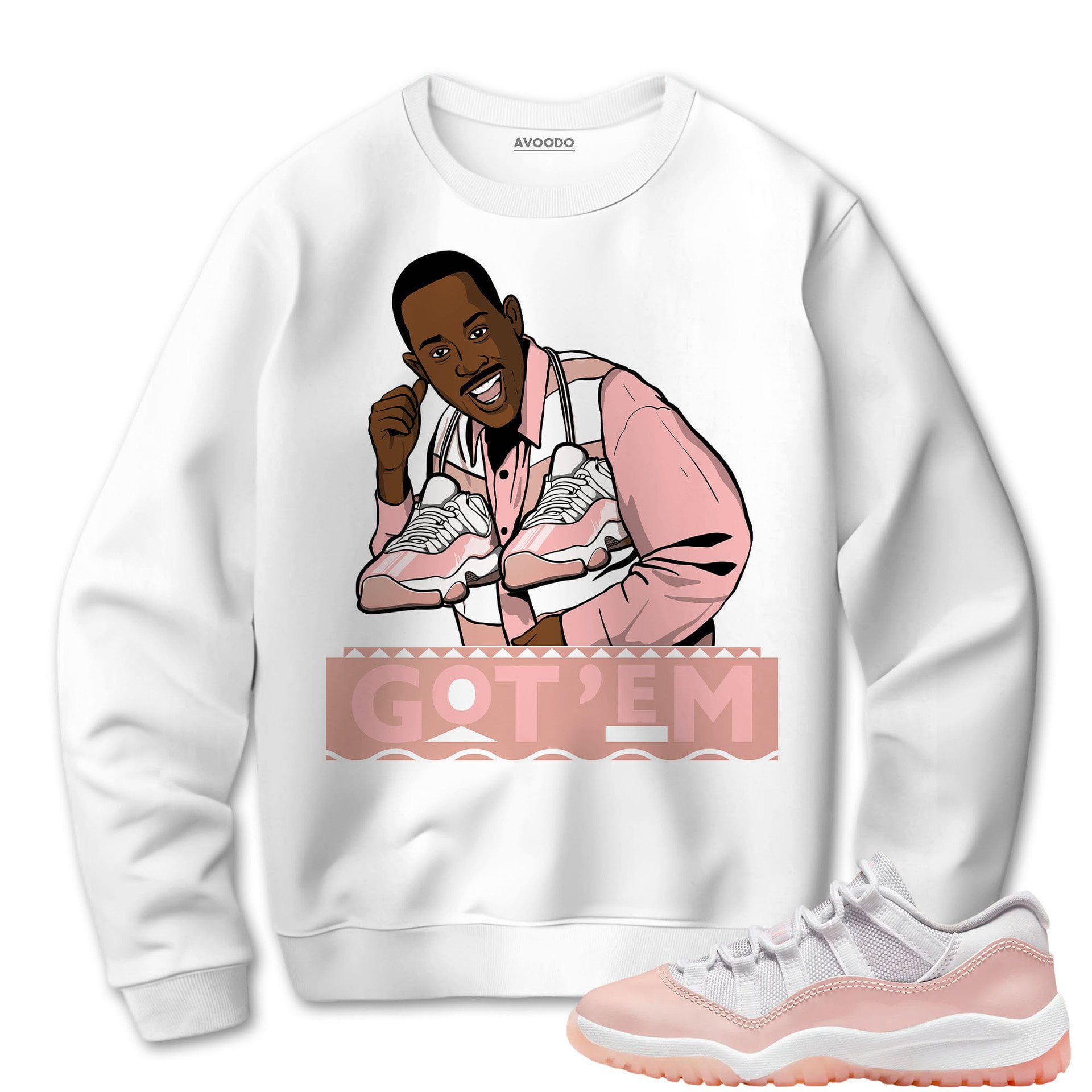 AJ 11 Low Legend Pink Sweatshirt Match 90s TV Series Got Em Up to size ...