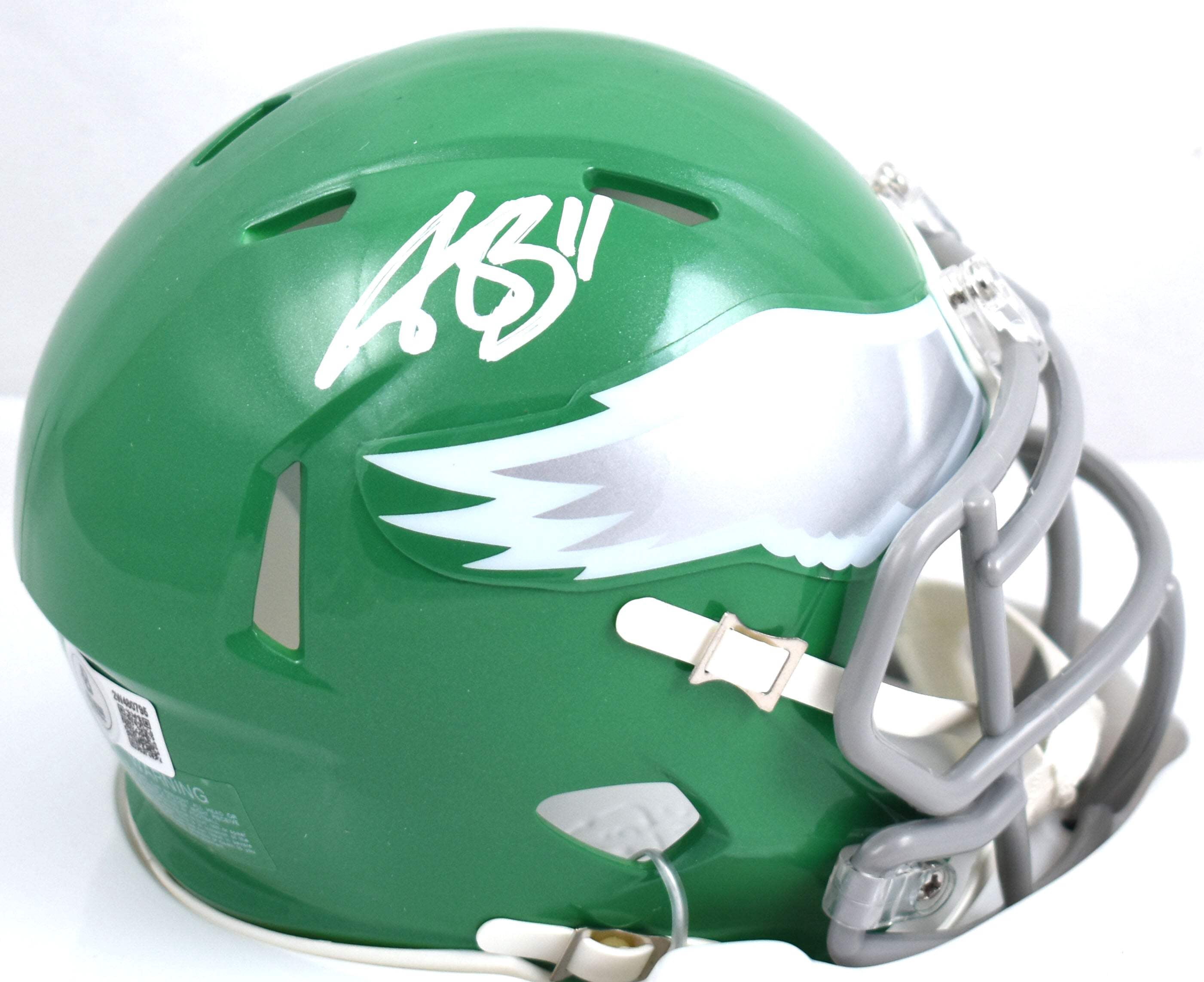AJ Brown Autographed Eagles Salute 2024 Speed Mini Helmet - Beckett W ...