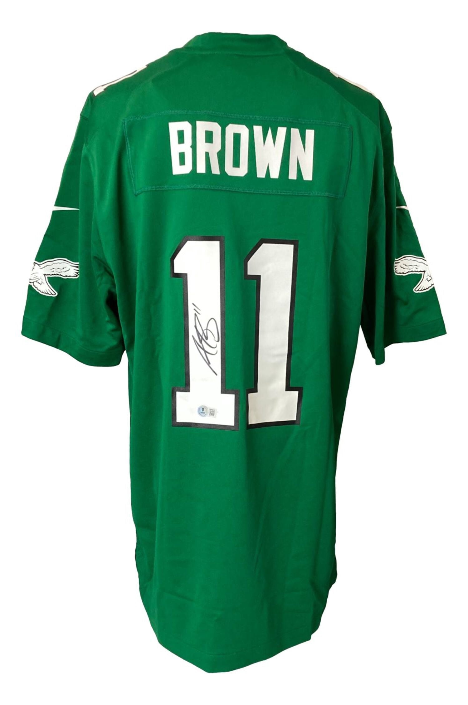 AJ Brown Signed Philadelphia Eagles Kelly Green Nike Game Replica ...