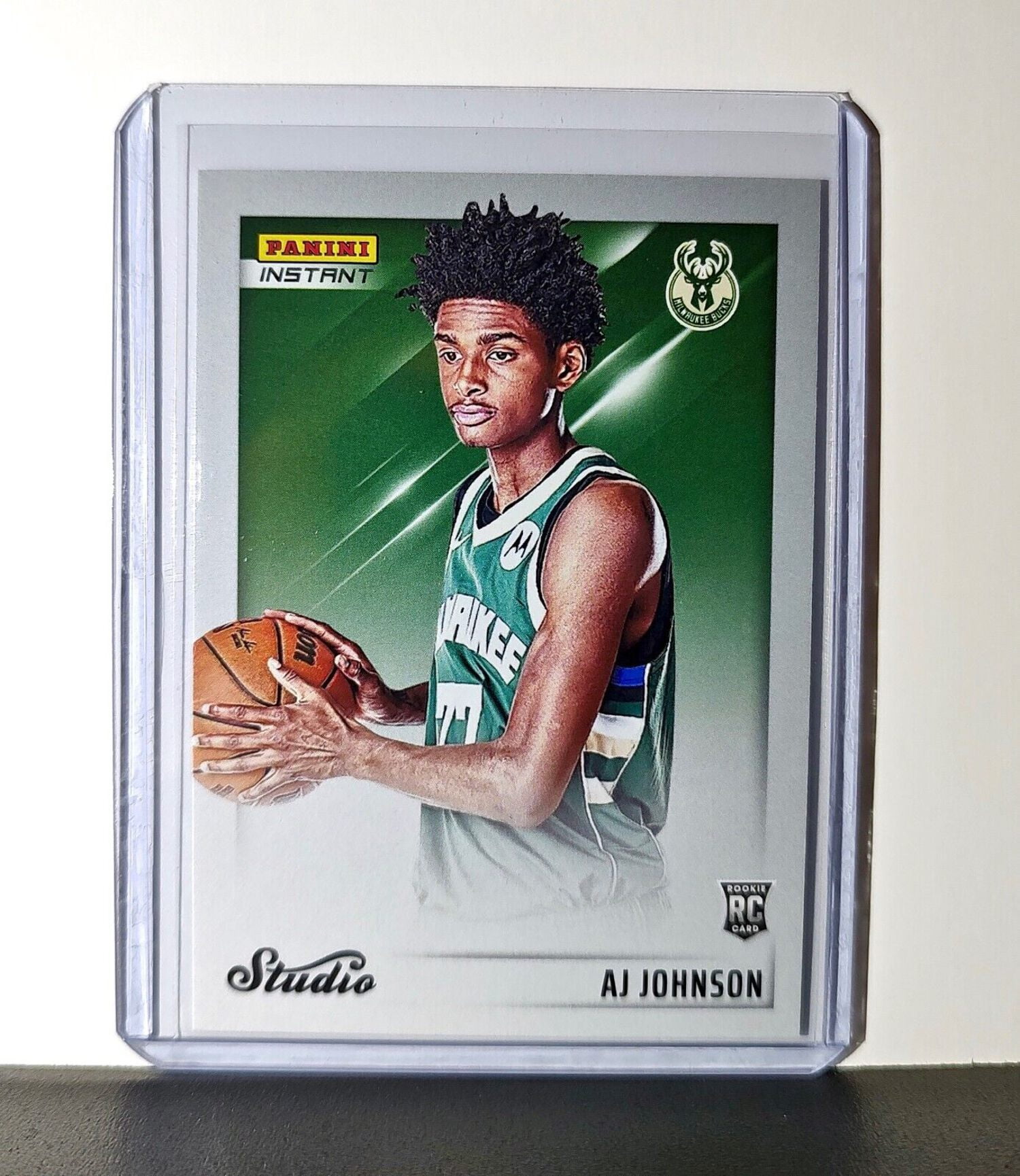 AJ Johnson 2024-25 Panini NBA Studio #35 Rookie Card Milwaukee Bucks 1/ ...