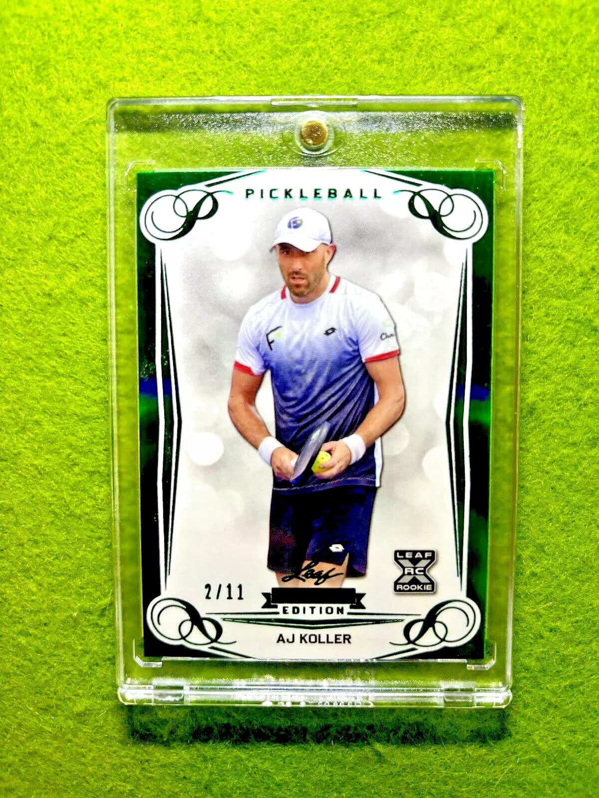 AJ Koller Pickleball ROOKIE CARD HOLO GREEN FOIL # 2/11 SSP 2023 Leaf ...