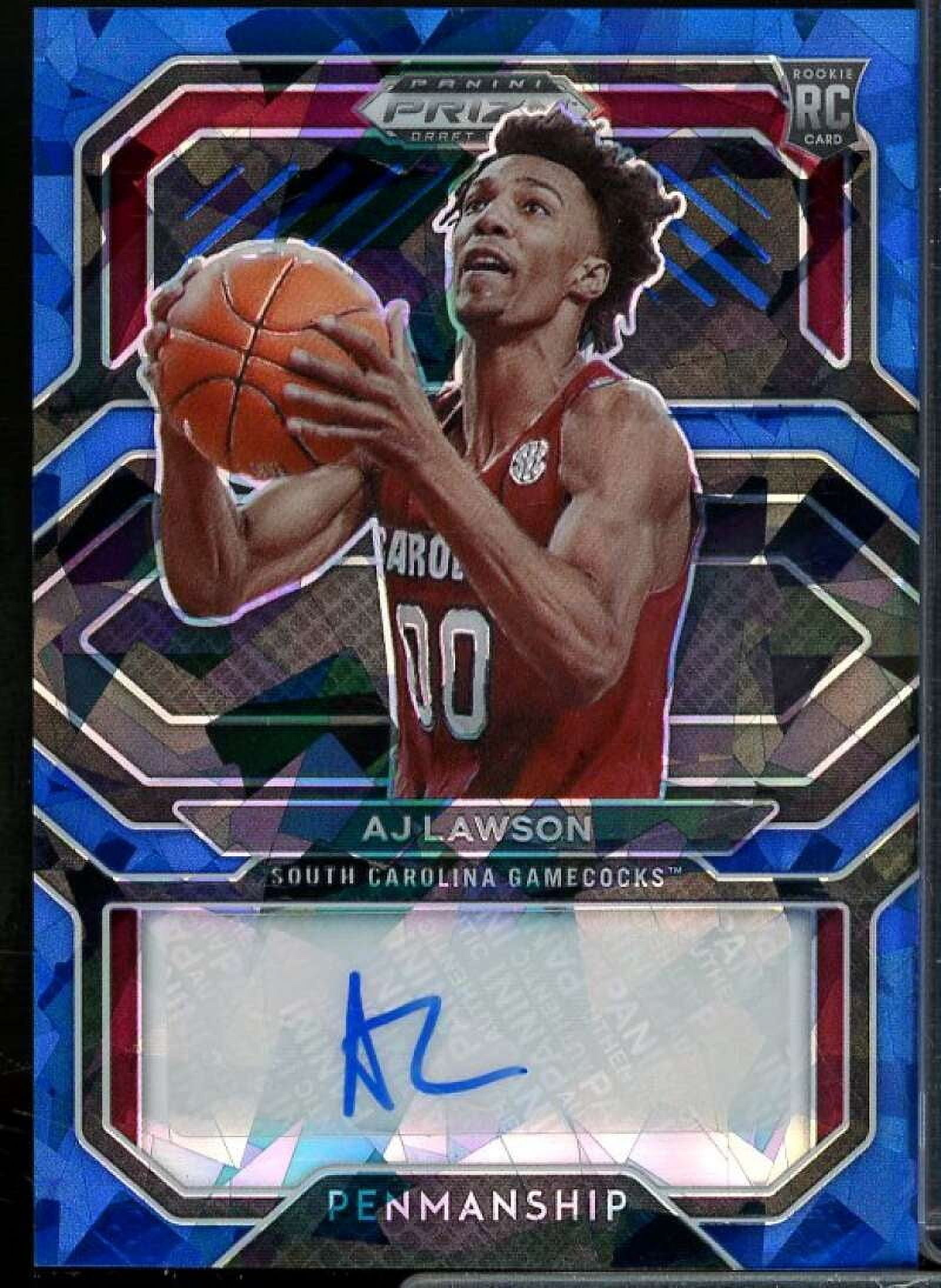 AJ Lawson Rookie 2021-22 Panini Prizm DP College Penmanship Prizms Blue ...