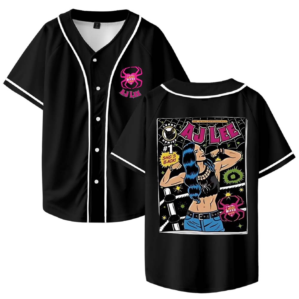 AJ Lee Comic Merch Baseball Jersey Shirt V-Neck Women Men Short Sleeve ...