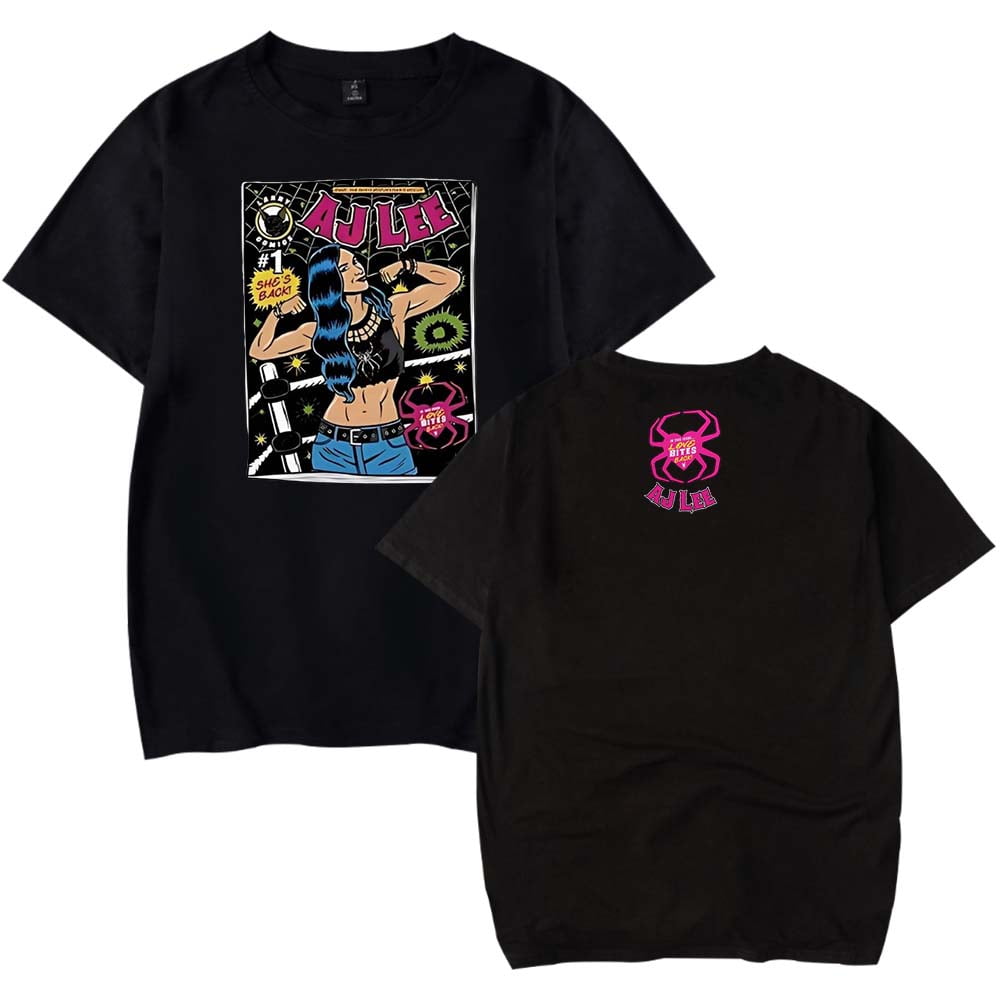 AJ Lee Comic Merch T-Shirt Women Men Casual Crewneck Short Sleeve ...