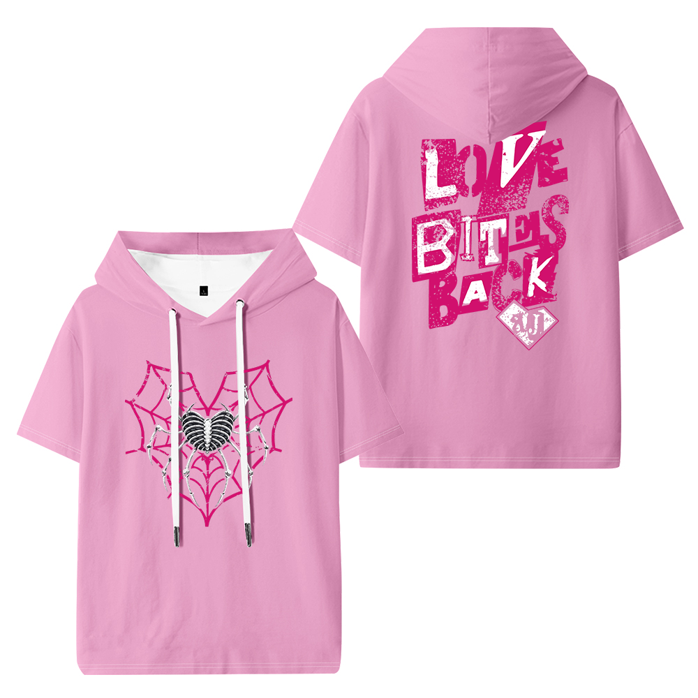 AJ Lee Love Bites Back Hooded T-shirt Short Sleeve Women Men Casual ...