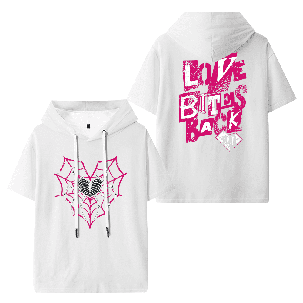 AJ Lee Love Bites Back Hooded T-shirt Short Sleeve Women Men Casual ...