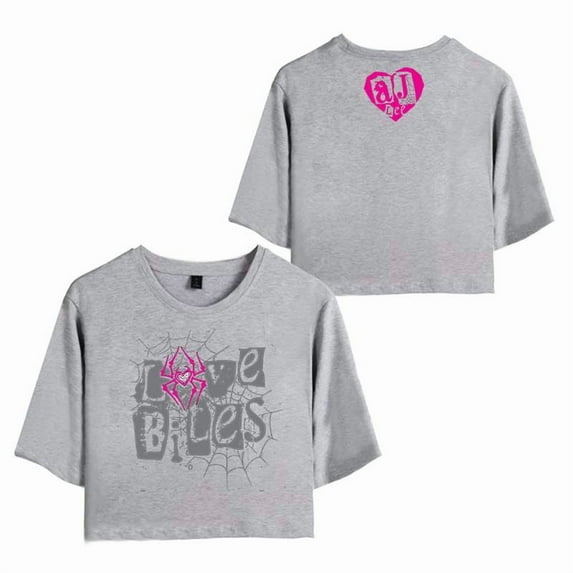 AJ Lee Merch Bites Back Retro T-Shirt For Women&Girls Midriff Short ...