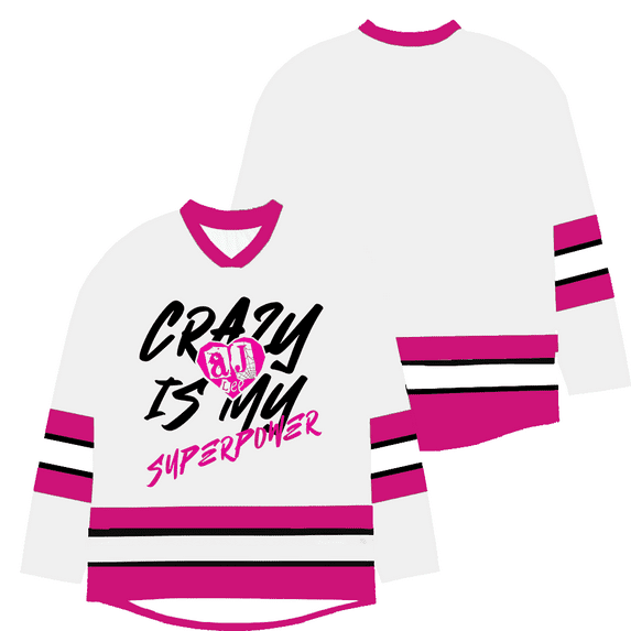 AJ Lee Merch Crazy Is My Superpower Jersey V-Neck Sweatshirts Cosplay ...