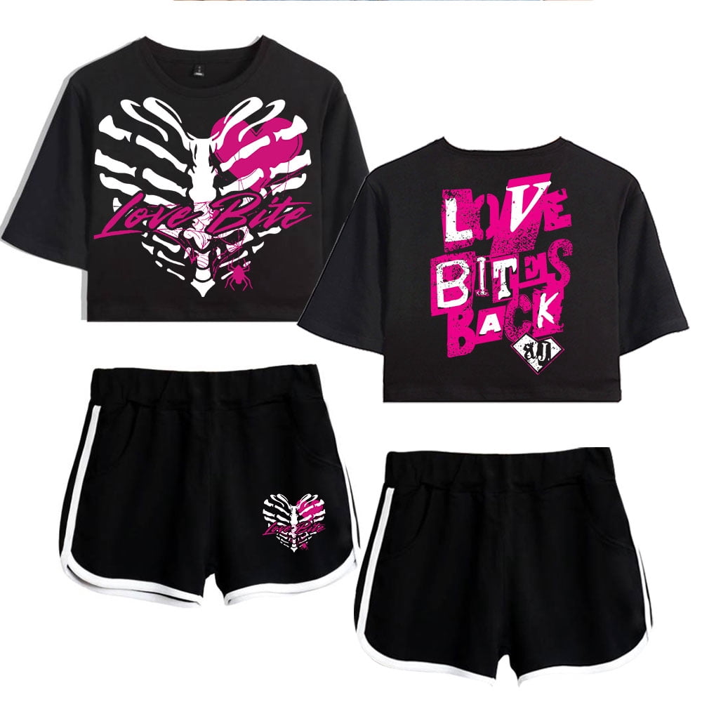 AJ Lee Merch Fans 2-Piece Outfit – Women’s Crop Top and Shorts Set ...