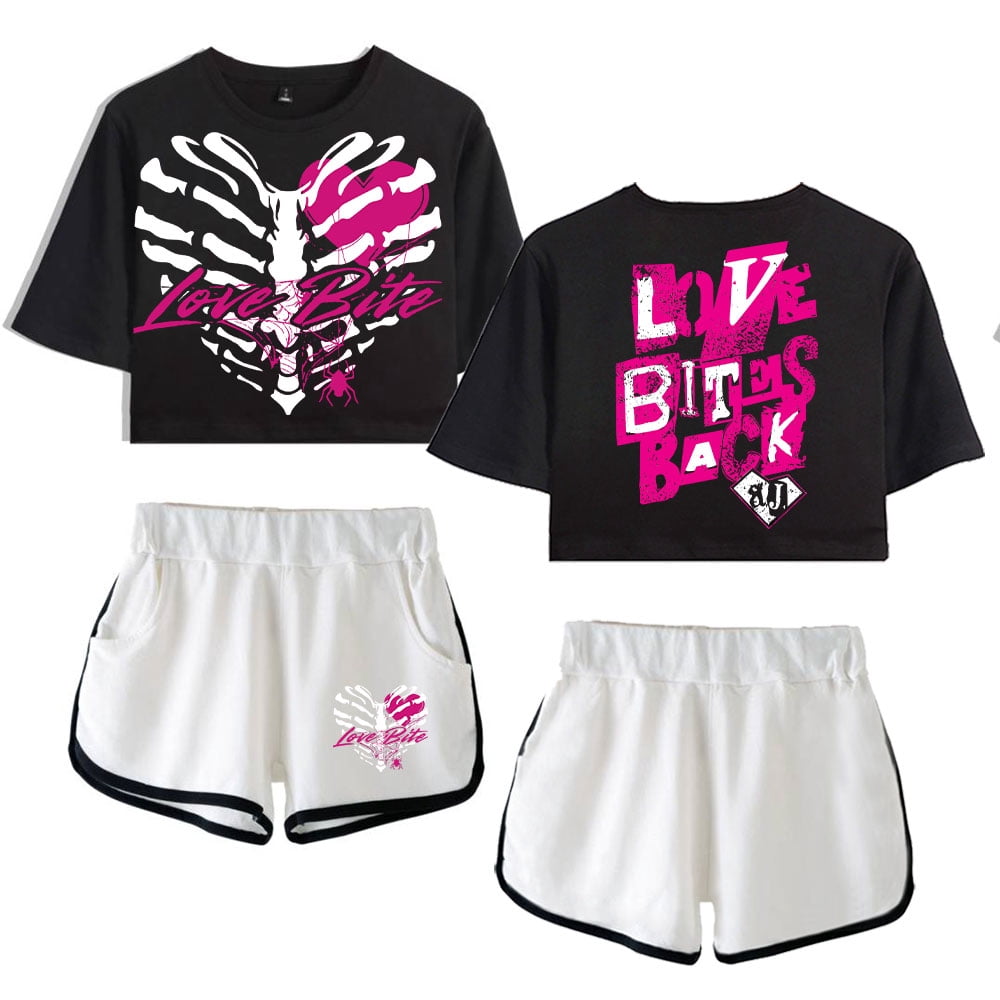 AJ Lee Merch Fans 2-Piece Outfit – Women’s Crop Top and Shorts Set ...