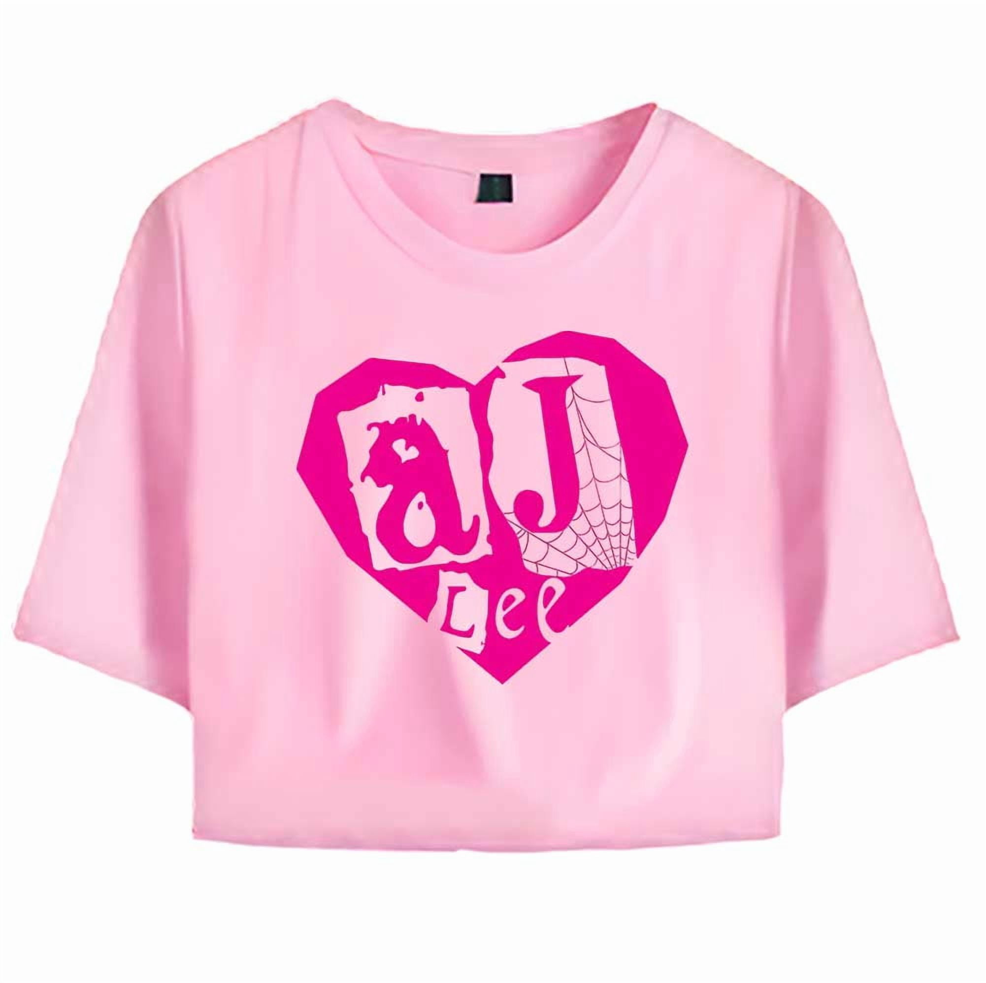 AJ Lee Merch Heart Logo T-Shirt For Women&Girls Midriff Short Sleeve ...