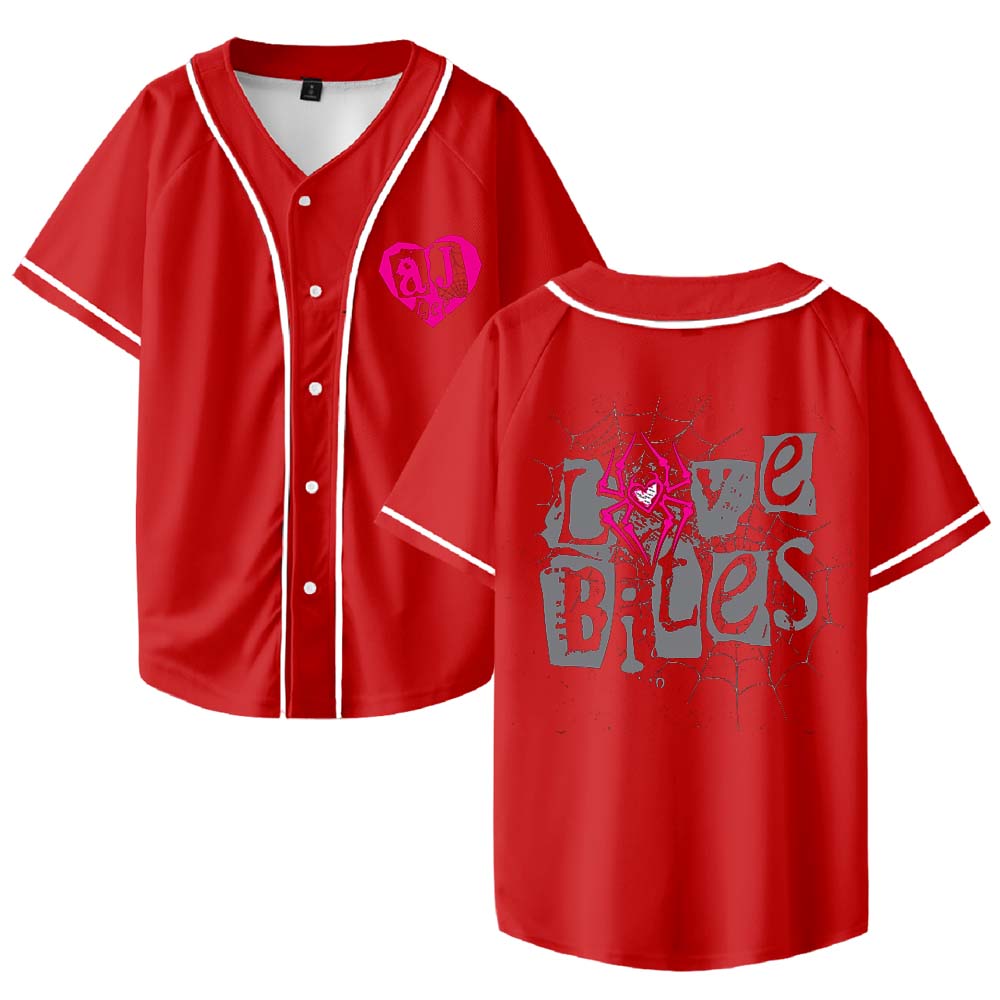 AJ Lee Merch Love Bites Baseball Jersey Shirt V-Neck Women Men Short ...