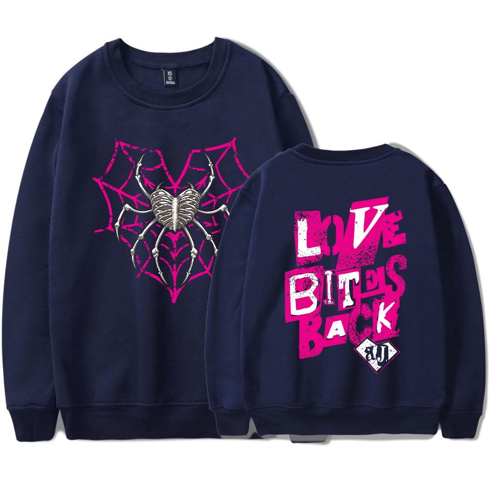 AJ Lee Merch Love Bites Spider Web Sweatshirt Unisex Fashion Round Neck ...