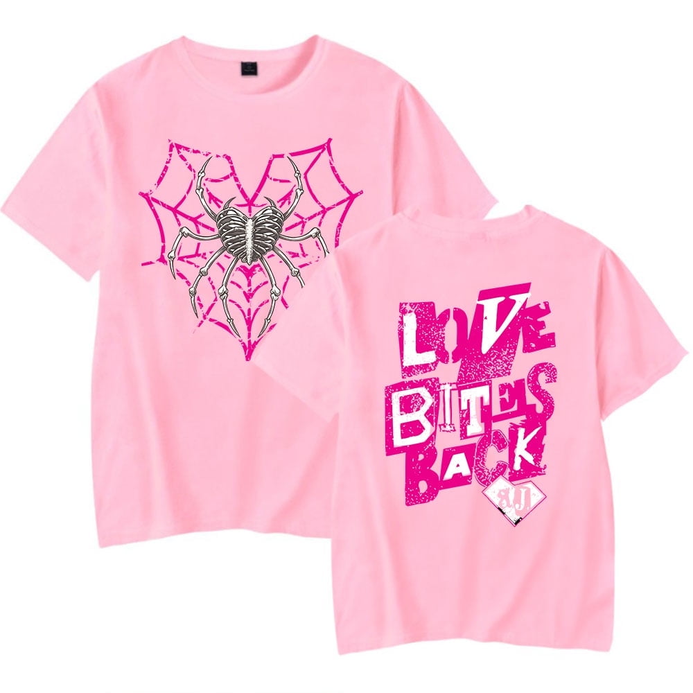 AJ Lee Merch Love Bites Spider Web T-shirt Unisex Fashion Round Neck ...