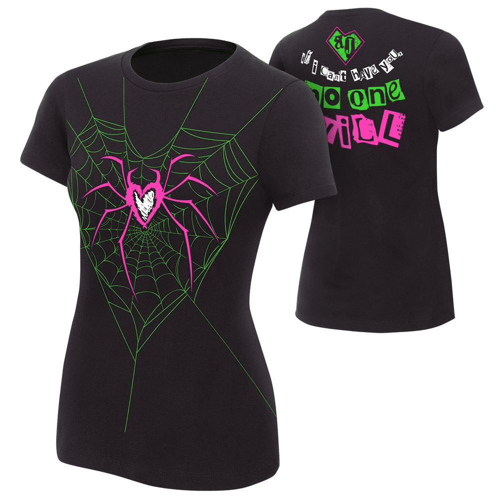 AJ Lee merch Love Bites Spider Web shirt Women's Print crewneck T-Shirt ...