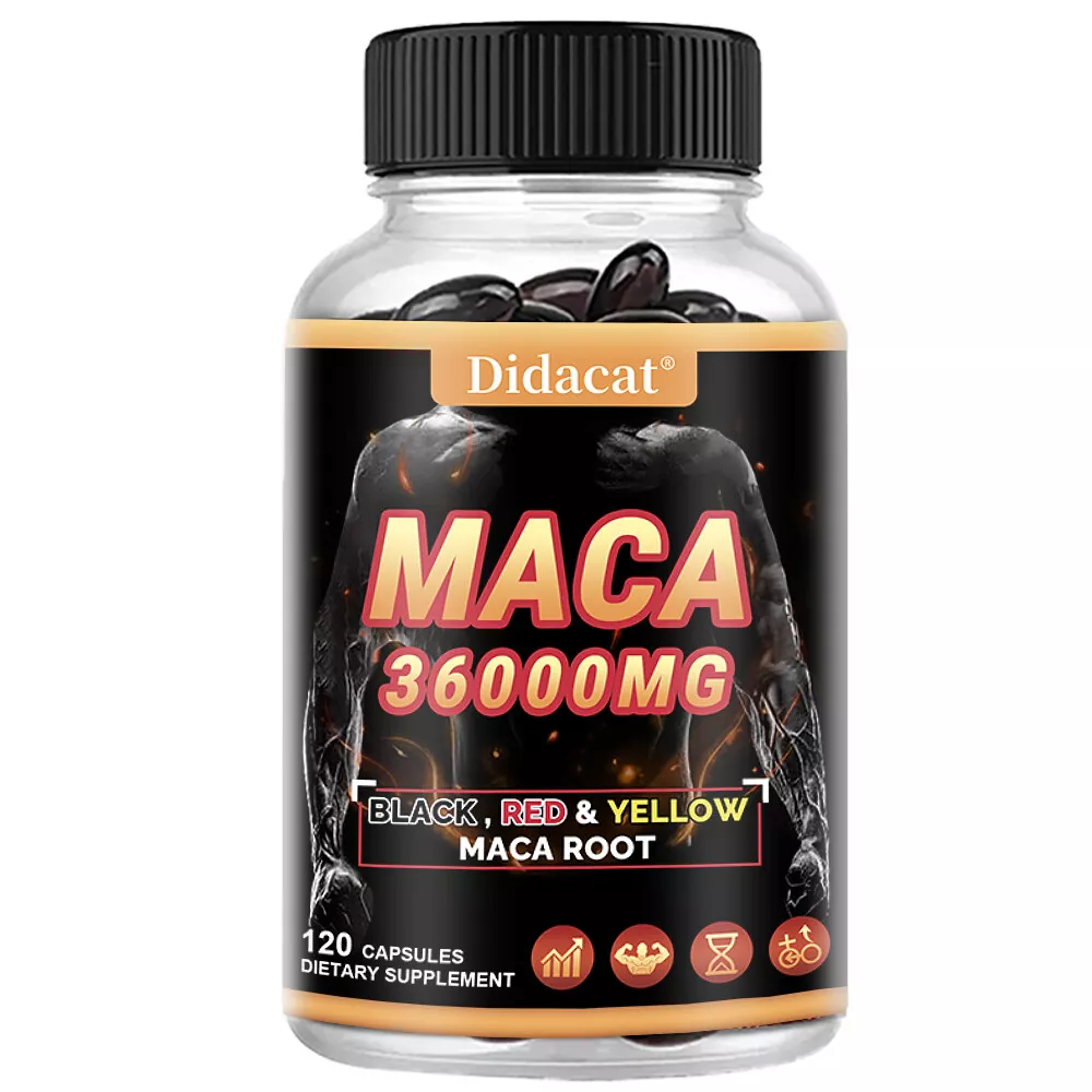 AJ SUPPS 36000MG BLACK,RED&YELLOW MACA ROOT extract Capsules ...